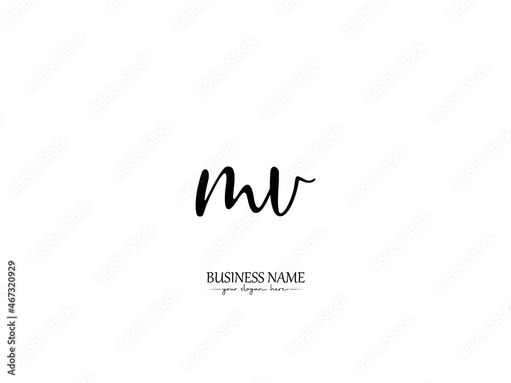 initial MV Logo, Signature MV m v Letter Logo Icon Vector Stock Stock ...