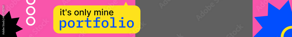 Editable Header for Portfolio in Pink and Yellow Colors. Vector ...