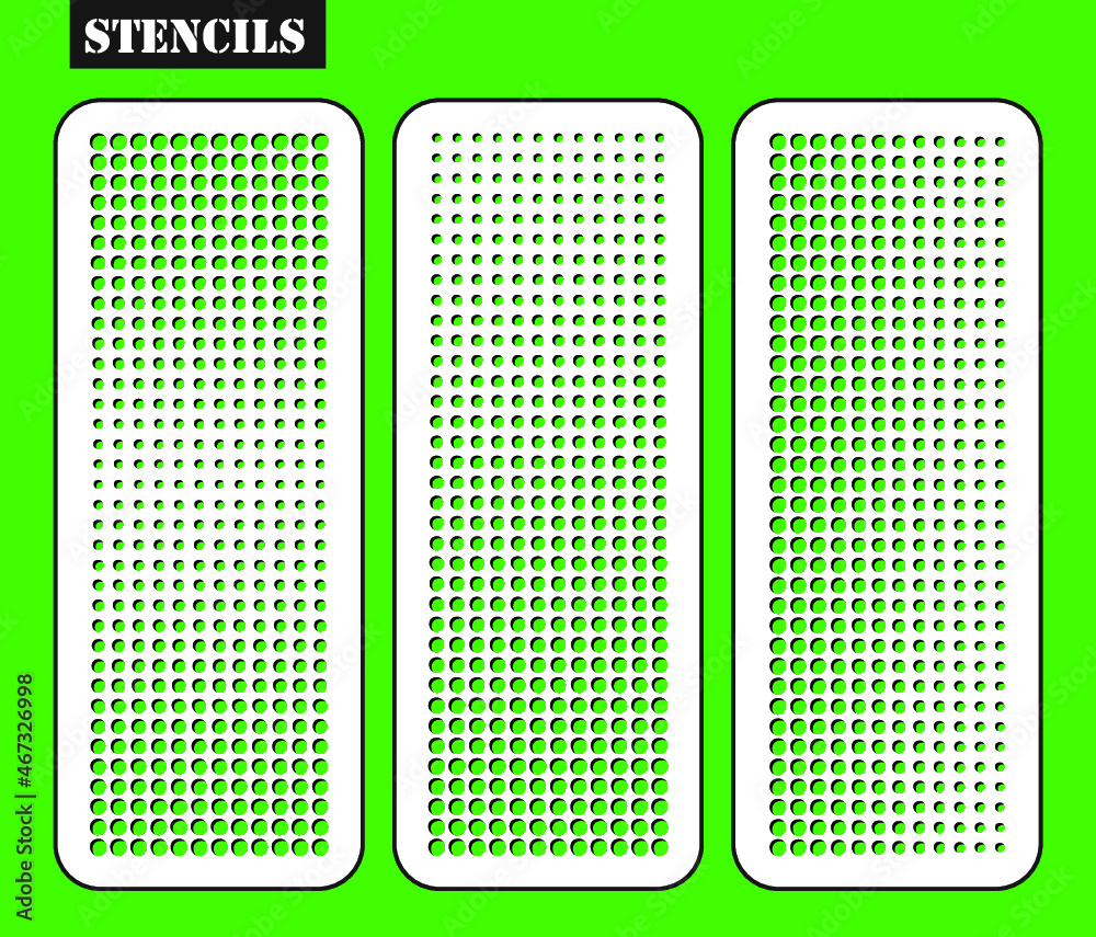 Stencil. Digital design. Dotted laser cutting template. Halftone effect ...