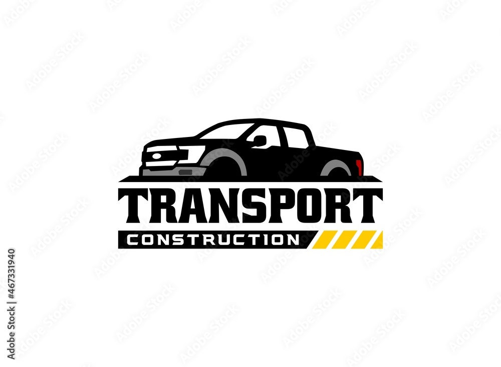 Truck logo vector for construction company. Vehicle equipment template ...