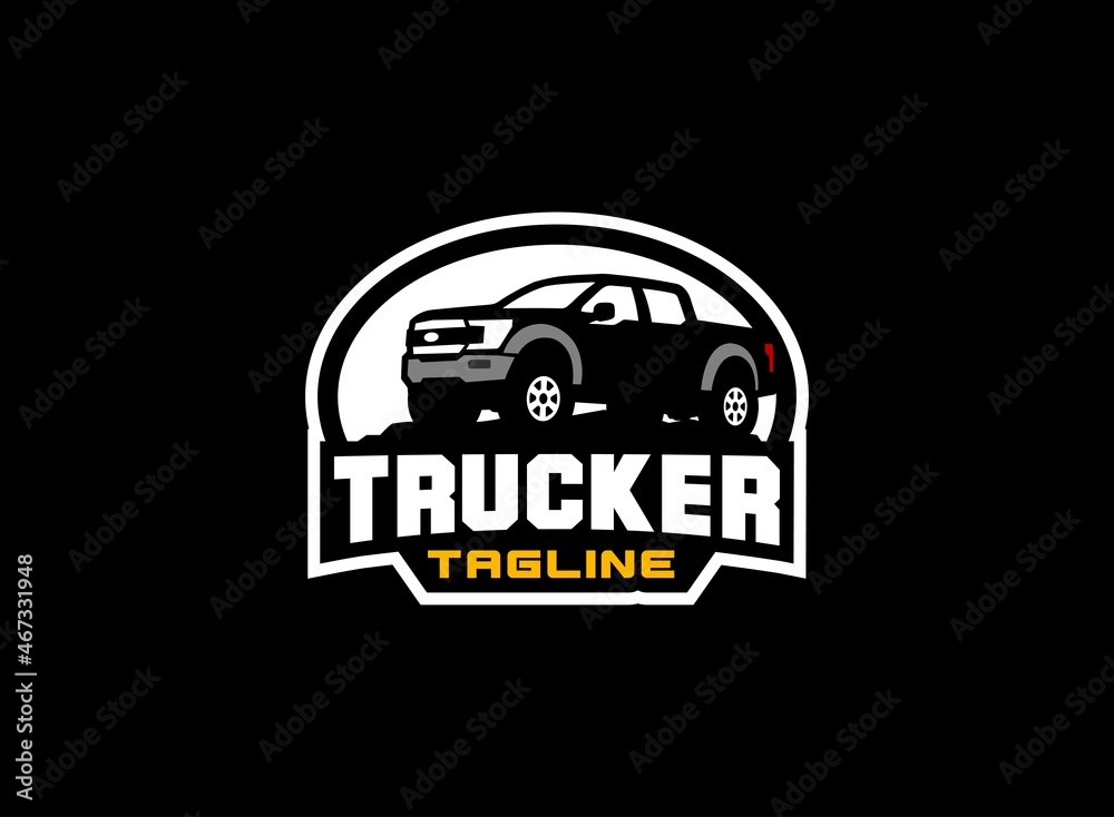 Truck logo vector for construction company. Vehicle equipment template ...
