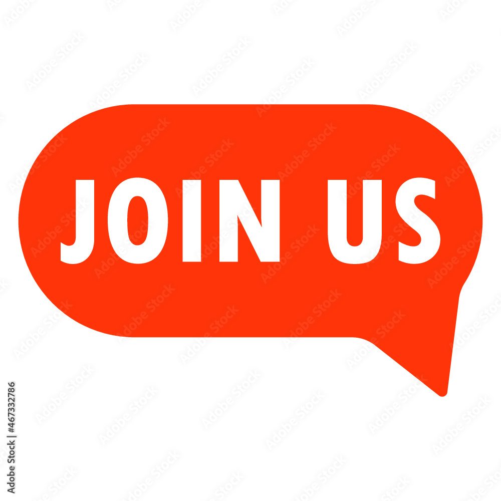 join us sticker design vector Stock Vector | Adobe Stock