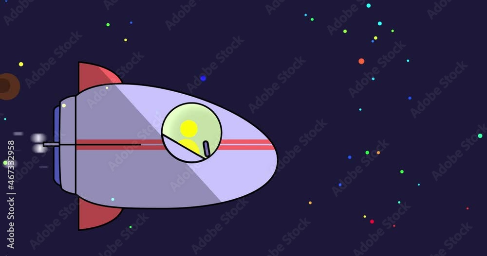 4K Looped animation, spaceship Flying Through Space background. 2d ...