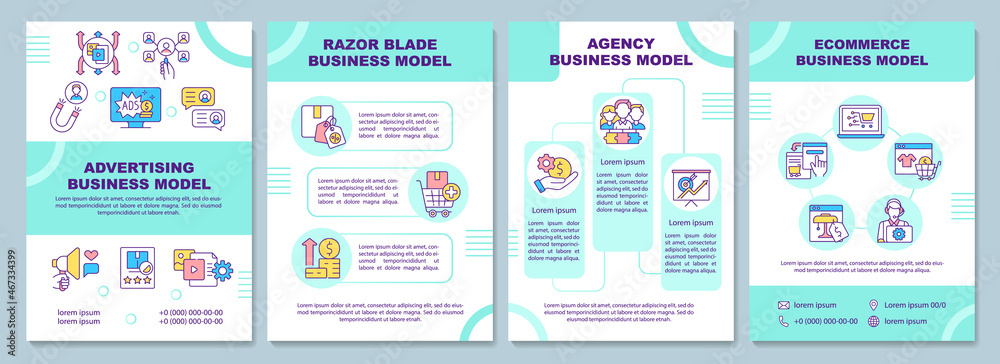 Advertising business model brochure template. Promoting service. Flyer ...