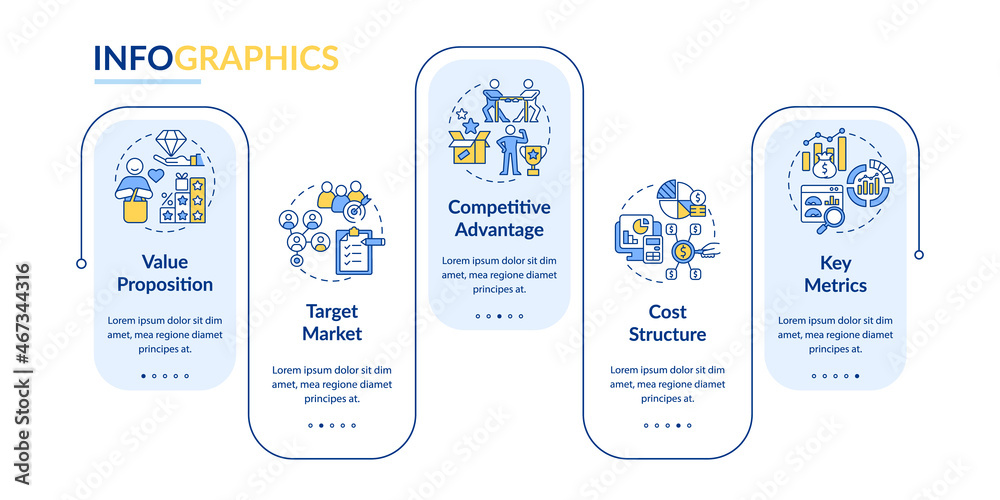 Business operations blue vector infographic template. Enterprise ...