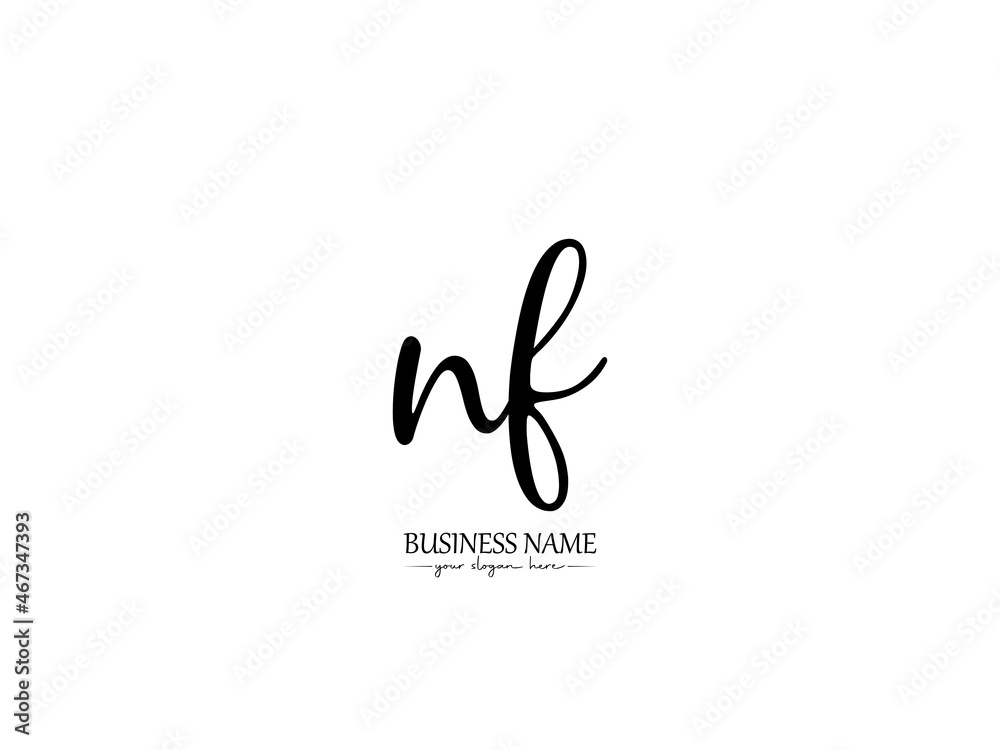 initial NF Logo, Signature NF n f Letter Logo Icon Vector Stock Stock ...