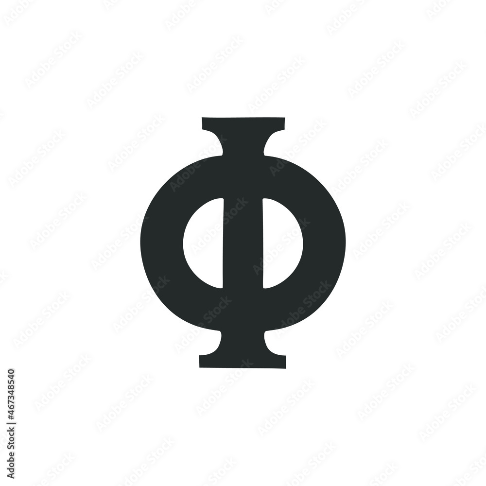Phi Icon Silhouette Illustration. Golden Number Vector Graphic ...