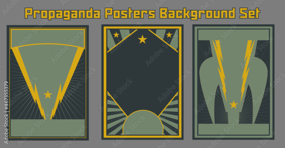 Retro Propaganda Poster Set Stock Vector | Adobe Stock