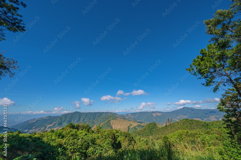Beautiful landscape view on Doi Phu Kha National Park at nan thailand ...
