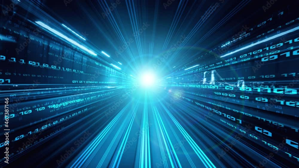 Digital data flow on road in concept of cyber global communication and ...