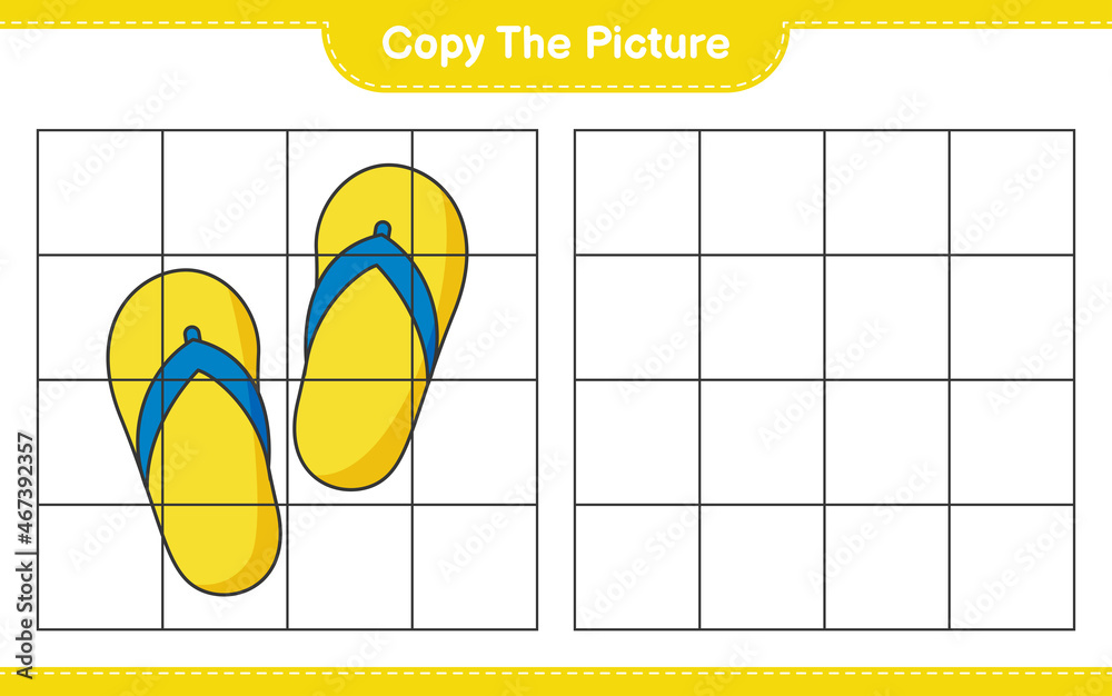 Copy the picture, copy the picture of Flip Flop using grid lines ...