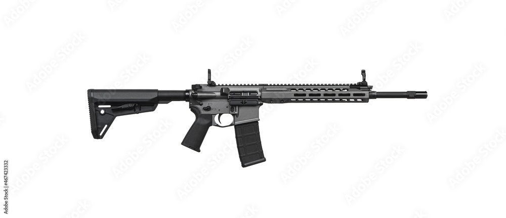 Modern automatic rifle isolated on white. Weapons for police, special ...