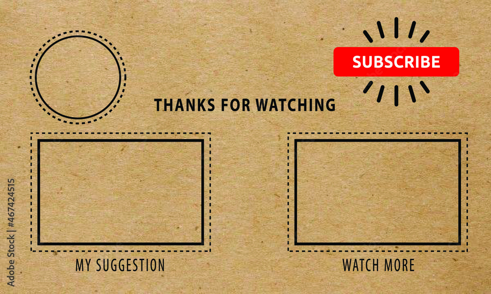 Youtube End Screen with wihte background. Youtube Video Template ...