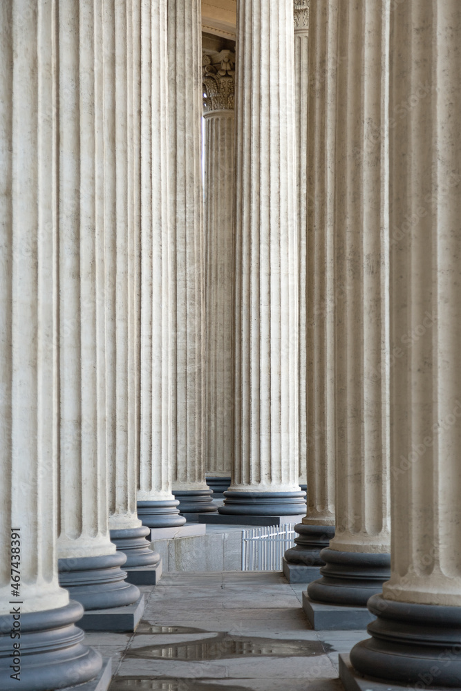 High marble columns as background, architectural design in style of ...