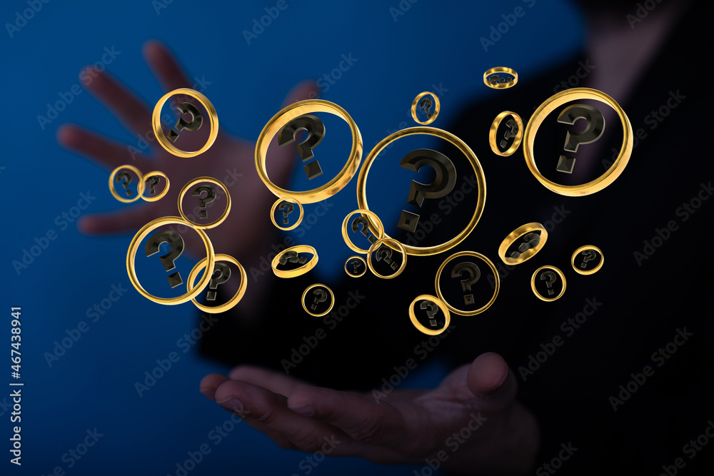 Question mark and concept of science and technology. Stock Photo ...
