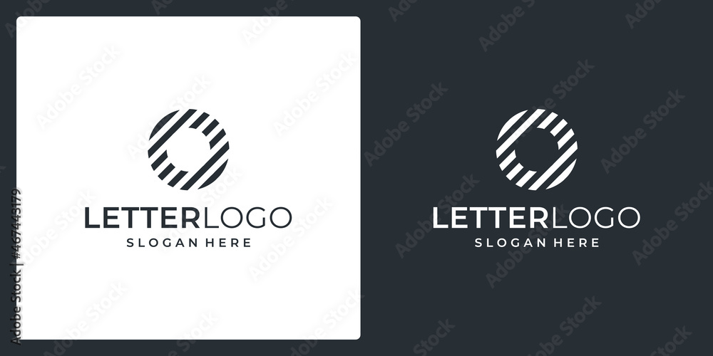 Alphabet letters Initial Monogram logo O with line models. Premium ...