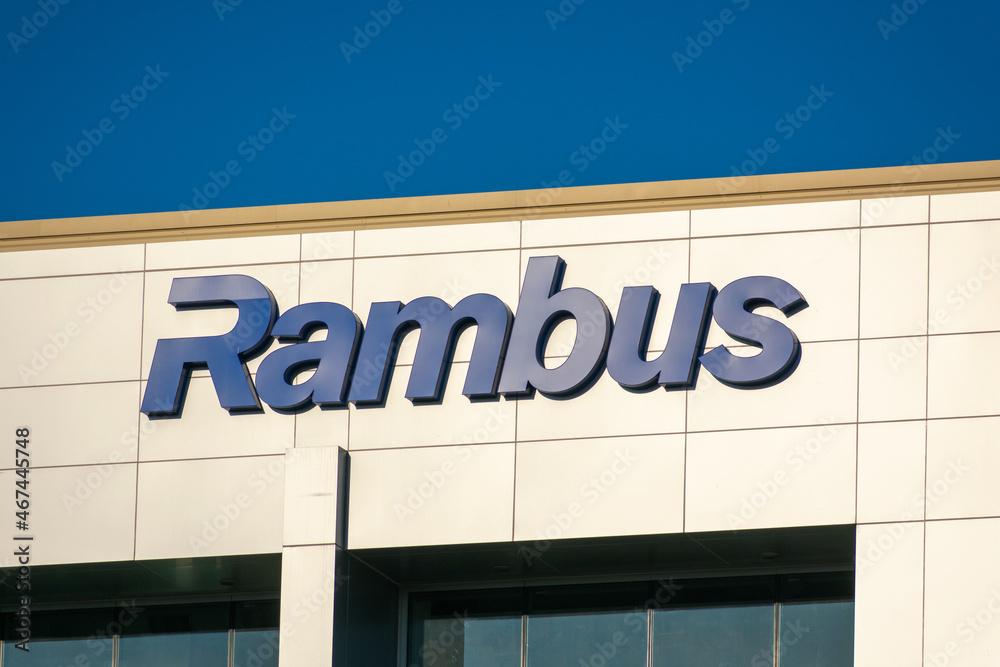 Foto de Rambus sign, logo on headquarters building. Rambus Incorporated ...