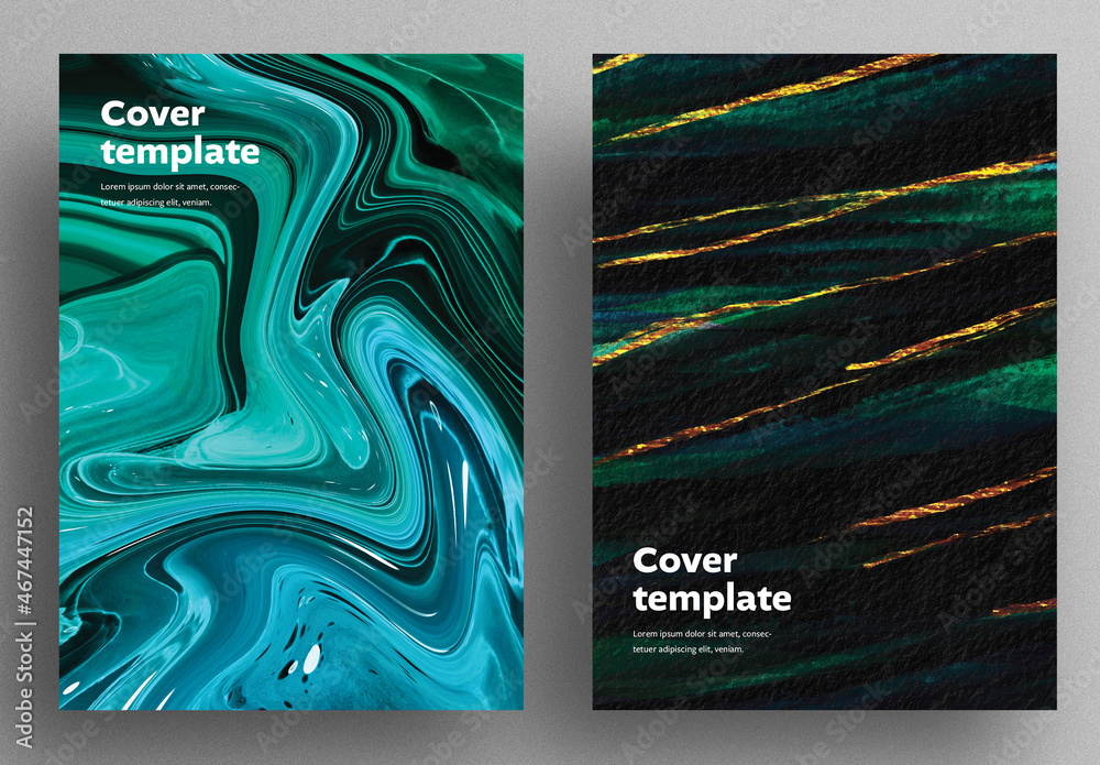 Book Cover Layouts with Alcohol Ink Background Illustrations Stock ...