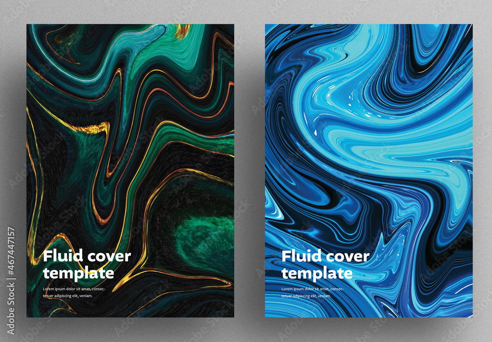 Abstract Fluid Covers for Brochure Front Page Stock Template | Adobe Stock