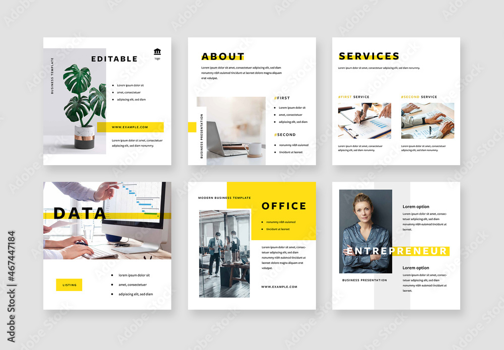 Minimalist Business Square Layouts for Company Promotion Stock Template ...