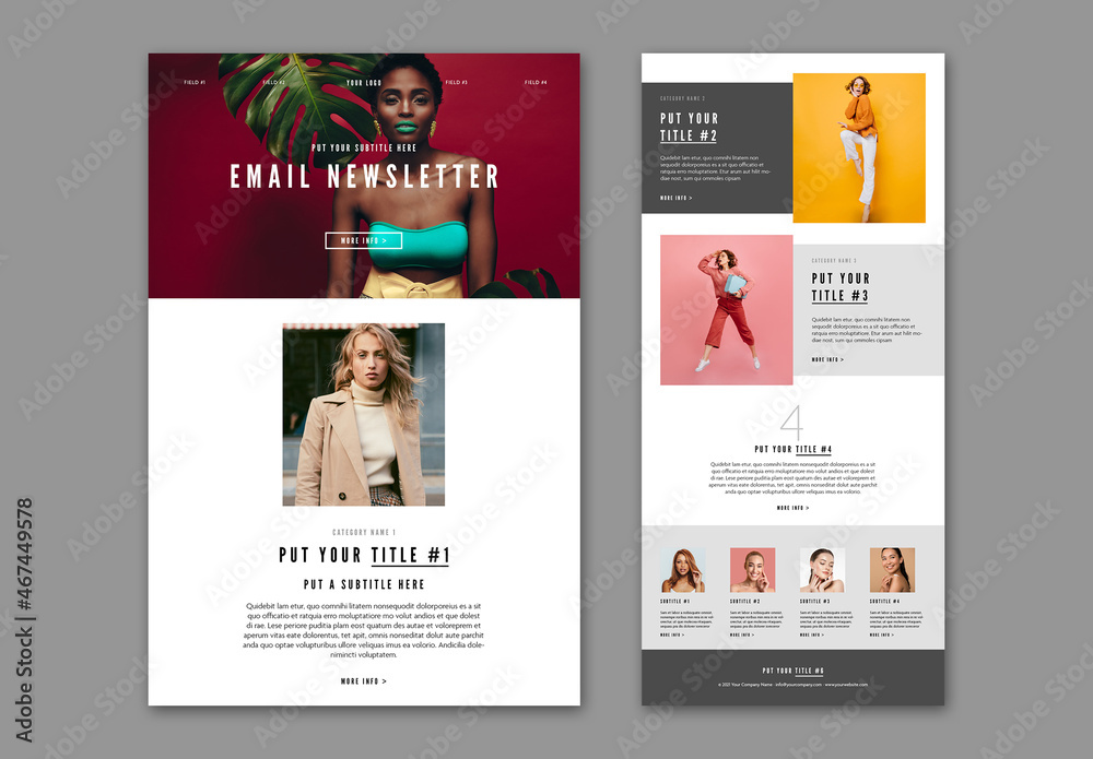 Email Newsletter Layout Stock Template | Adobe Stock