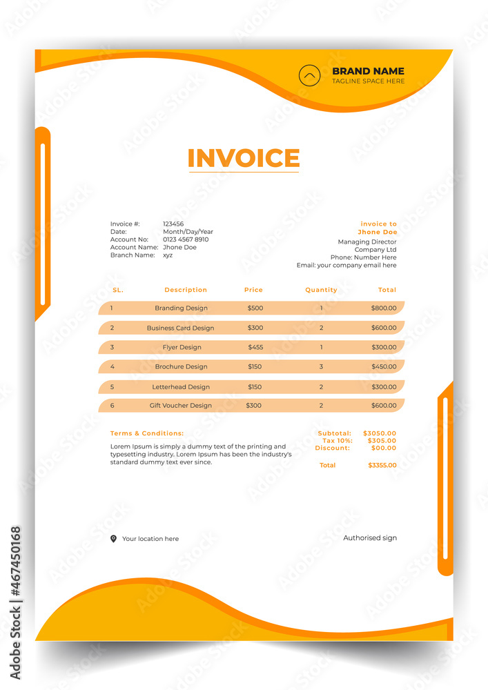 minimal Color invoice template vector design | Corporate Business ...