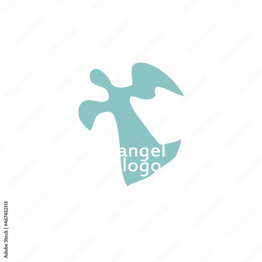 VECTOR angel logo or illustration. Flat image of an angel. For ...