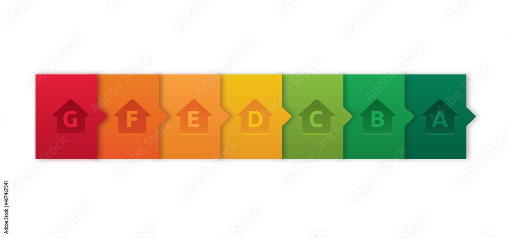 EPC Ratings - Energy efficiency ratings vector illustration from A to G ...