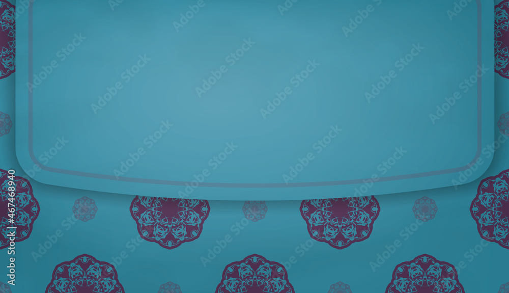 Turquoise banner with vintage purple pattern for logo design Stock ...