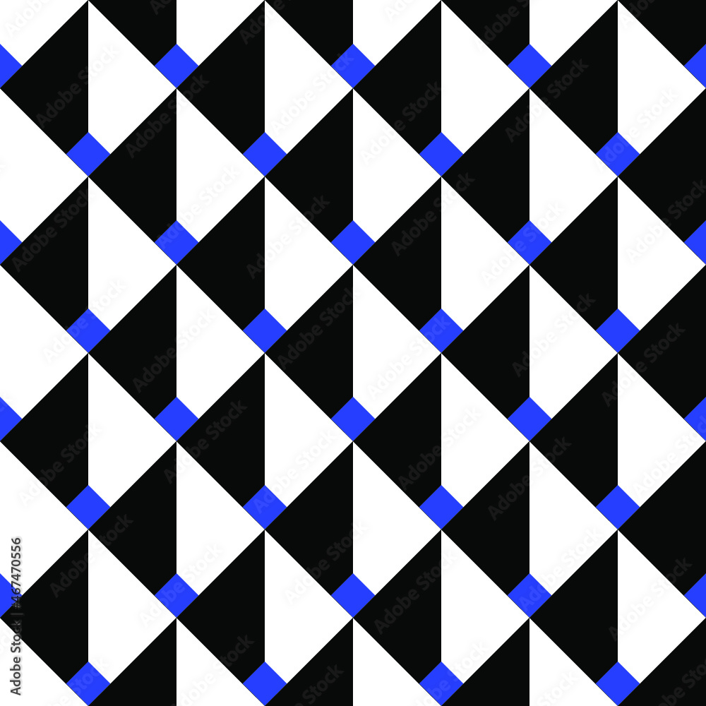Seamless geometric pattern of squares in volume. Black and white with a ...