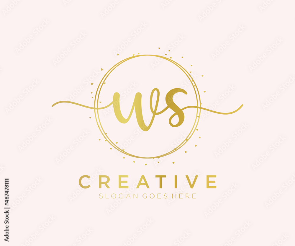 Initial WS feminine logo. Usable for Nature, Salon, Spa, Cosmetic and ...