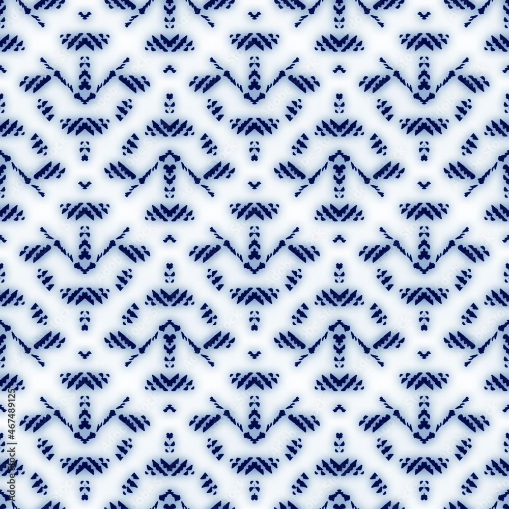 Seamless blue and white ceramic tile ornate damask pattern for surface ...