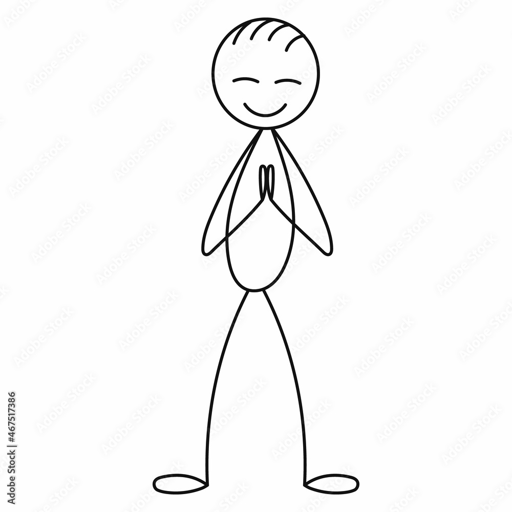 stick figure, man praying isolated, vector Stock Vector | Adobe Stock stick figure, man praying isolated, vector Stock Vector | Adobe Stock
