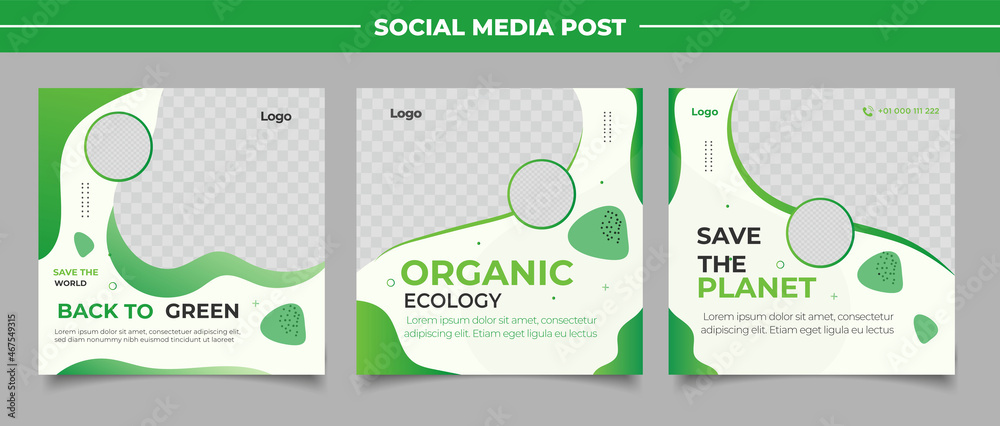 Organic go green banner template Stock Vector | Adobe Stock