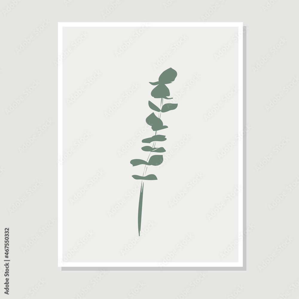 Eucalyptus, botanical wall art vector set. Earth tone boho art, drawing ...