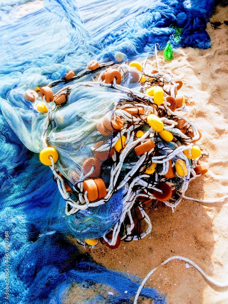 net on the beach Stock Photo | Adobe Stock