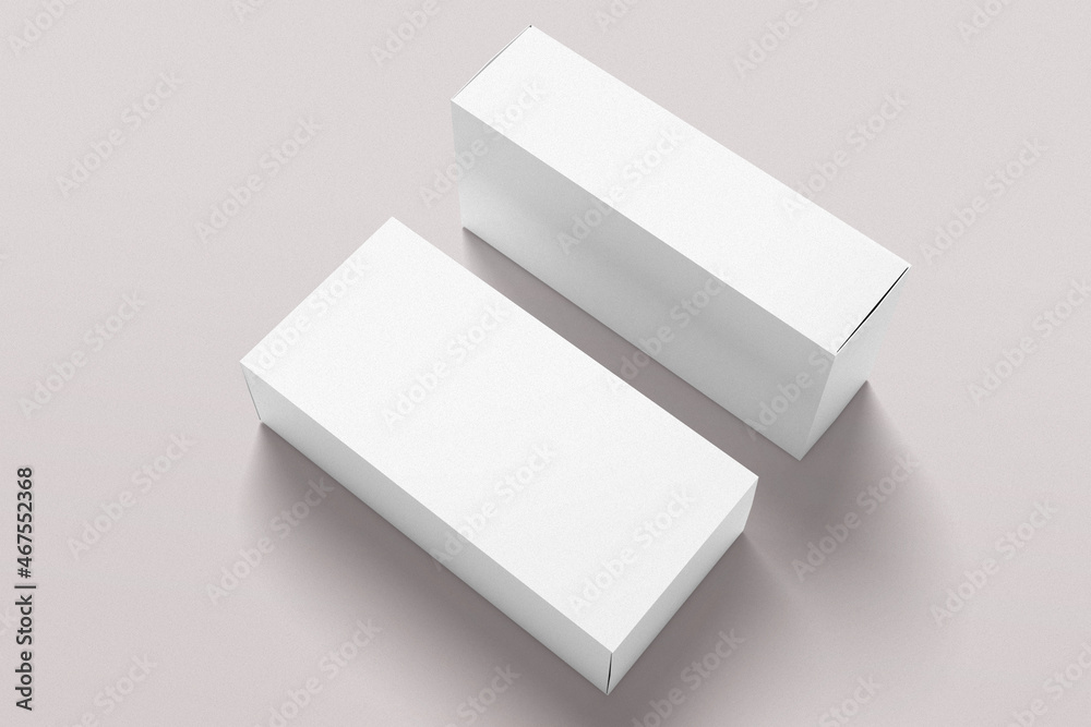Cosmetic package box mockup. White blank empty box isolated. 3D ...