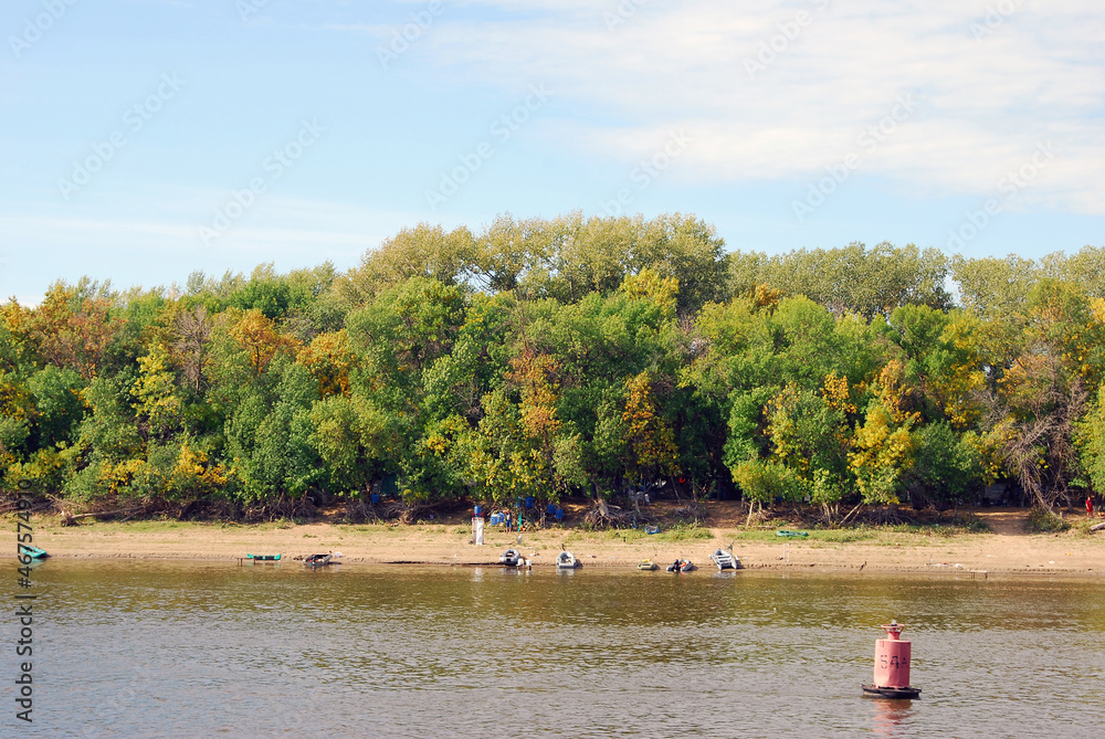 Russian nature. The Volga river panorama. Stock Photo | Adobe Stock