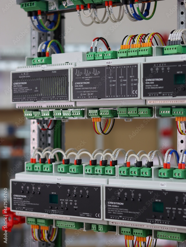 Control panel on automation for lighting control, climate control ...