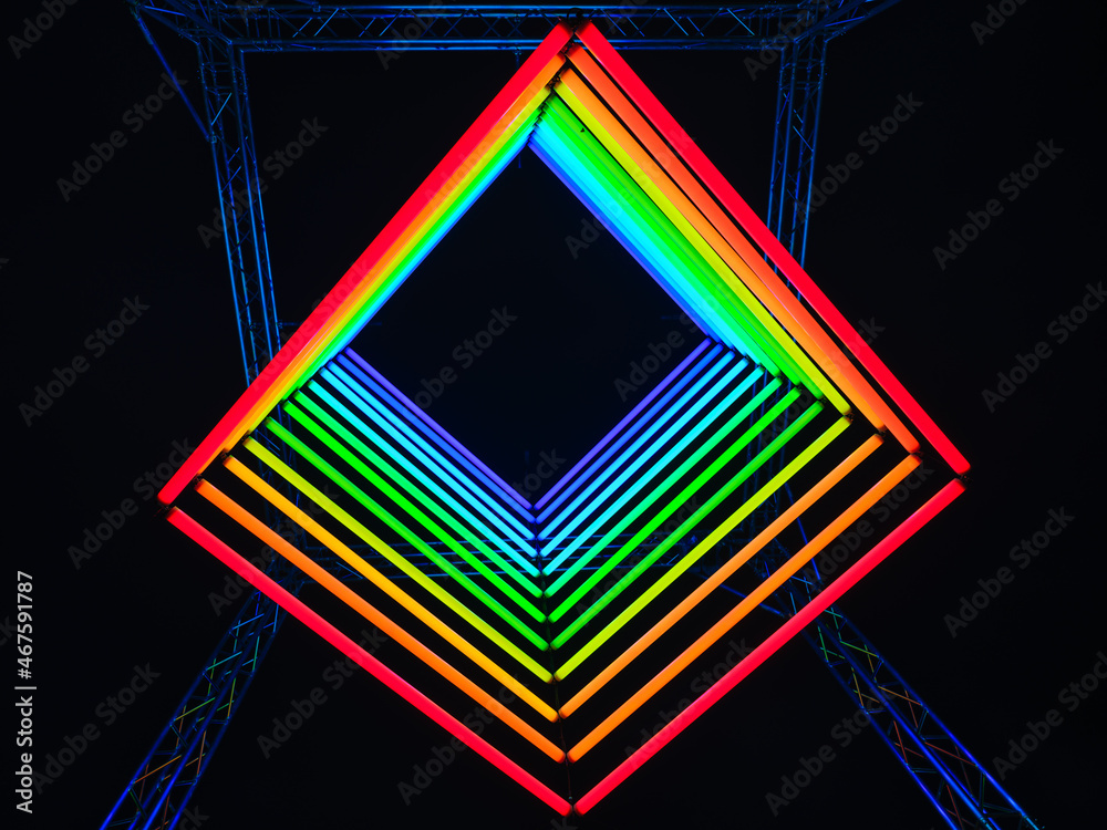 Foto de An art installation of colored lights in support of Pride, LGBT ...
