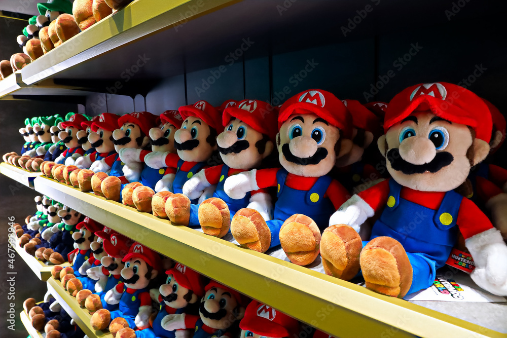 Osaka, Japan-November 5, 2021: Goods from the Super Mario Bros. Goods ...