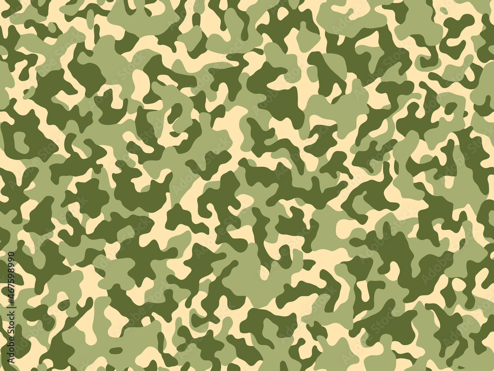 Seamless camouflage pattern. Light green texture, vector illustration ...