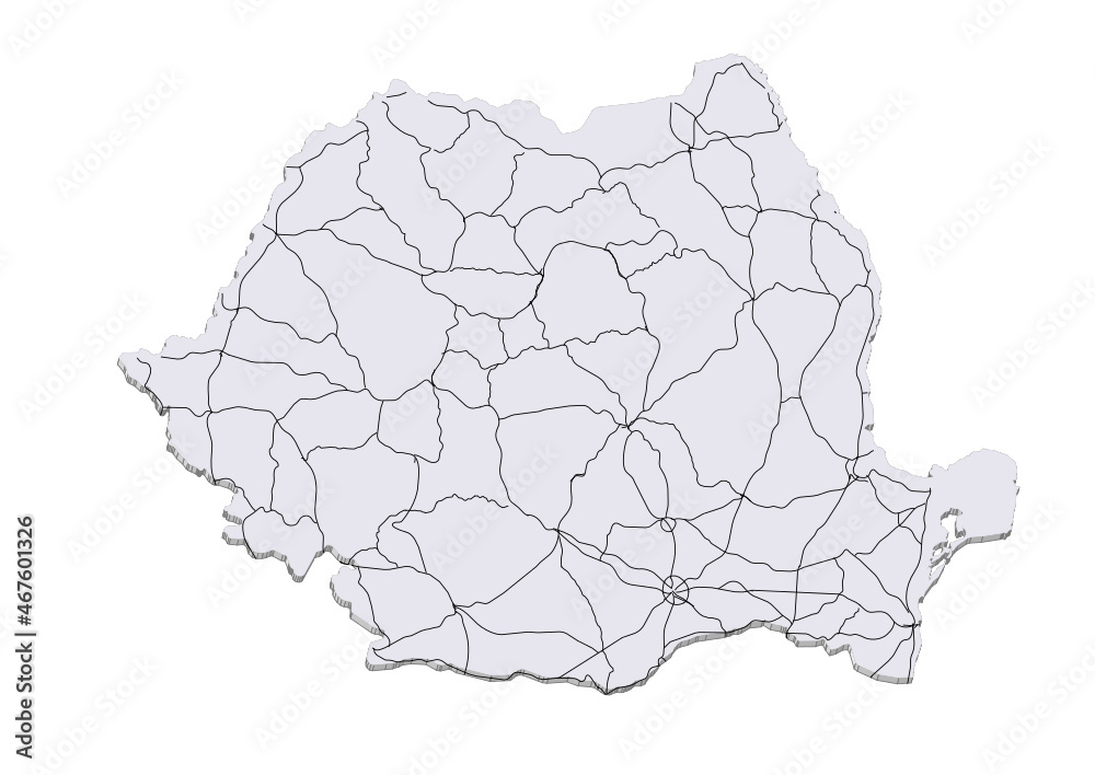 Romania road Map vector svg Stock Vector | Adobe Stock