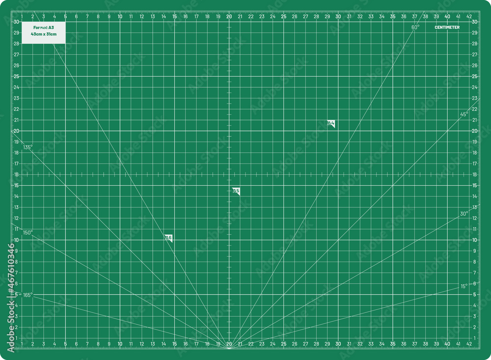 Vector Cutting Mat Angles Design Medium Format A3 Metric 43x31cm Stock ...