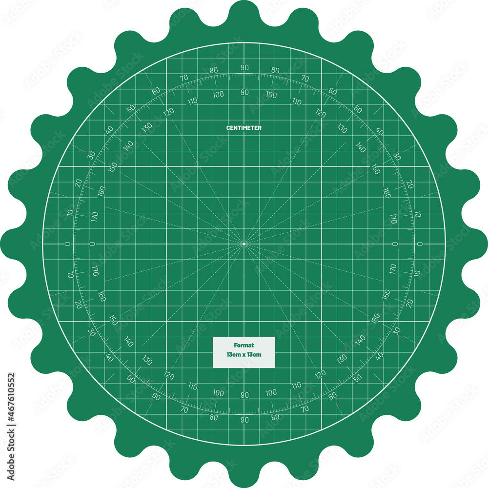 Vector Round Cutting Mat, high detail design, in metric dimensions R32 ...