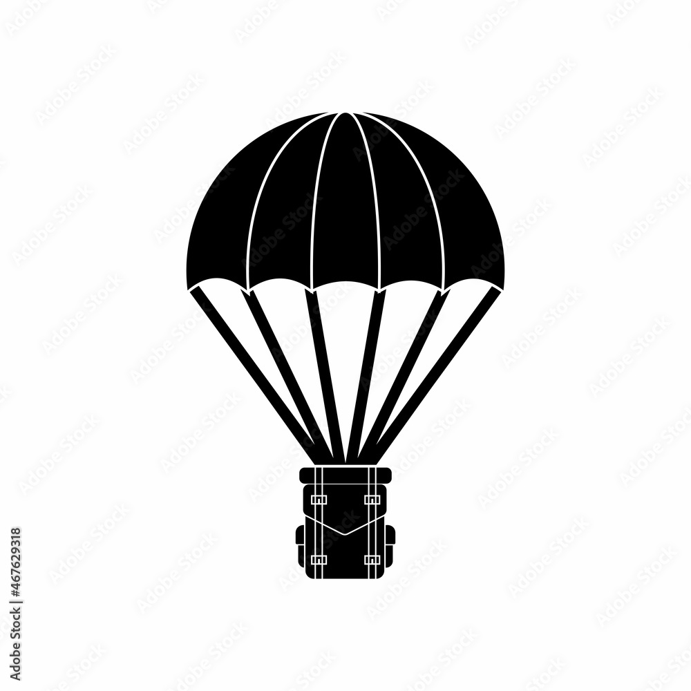 military parachute icon, military parachute vector sign symbol Stock ...