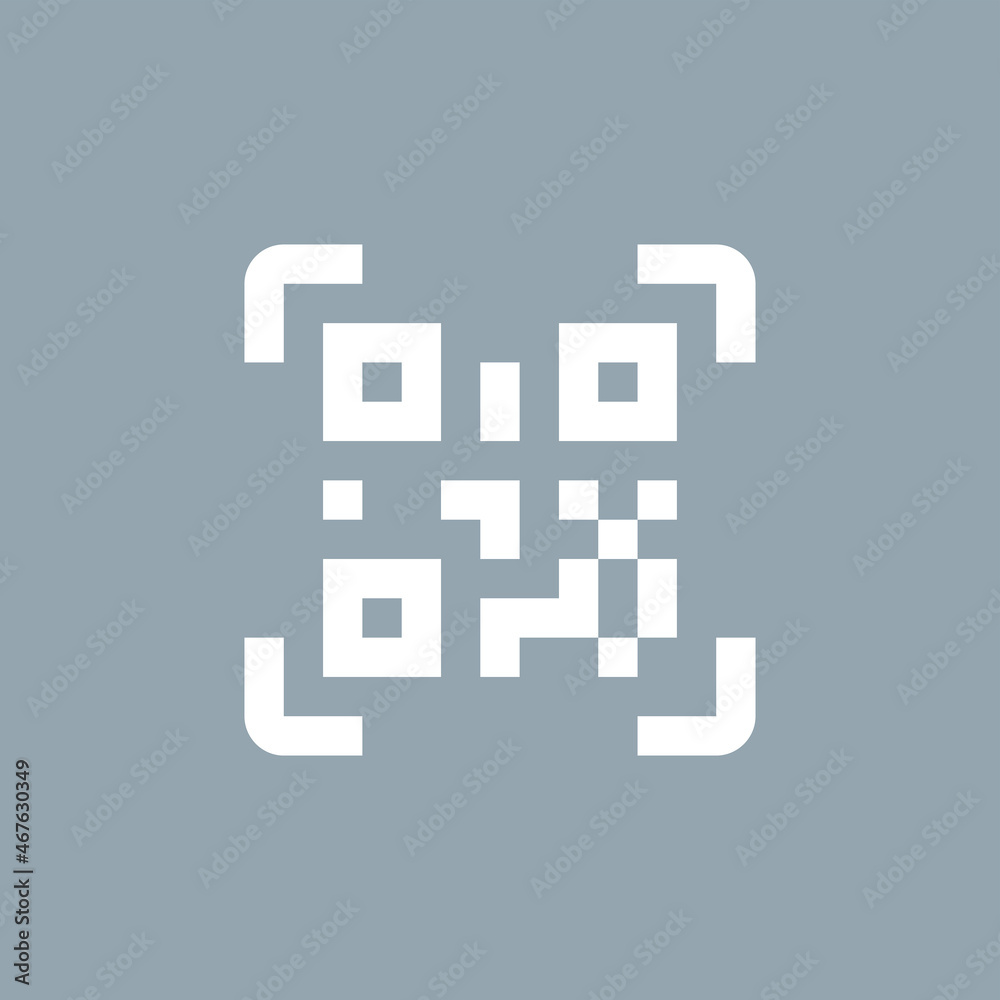 QR code. QR-code pictogram. Icon for scanning or reading a QRcode ...