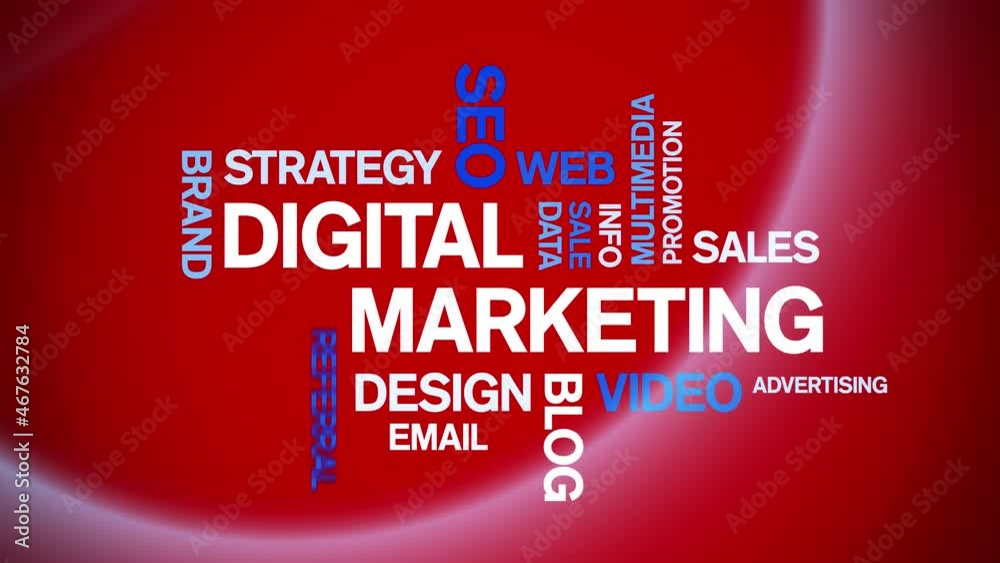 4k Digital Marketing Animated Tag Word Cloud;Text Design Animation ...