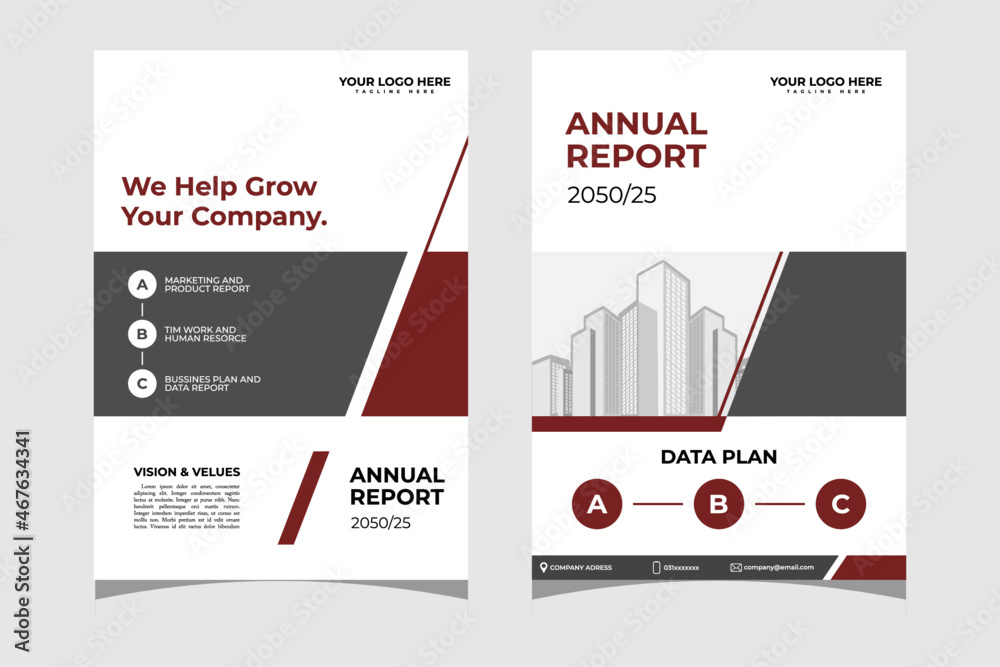 Simple poster, annual report design, business flyer layout template in ...