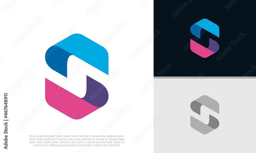 nitials S logo design. Initial Letter Logo. Innovative high tech logo template. Stock Vector ...